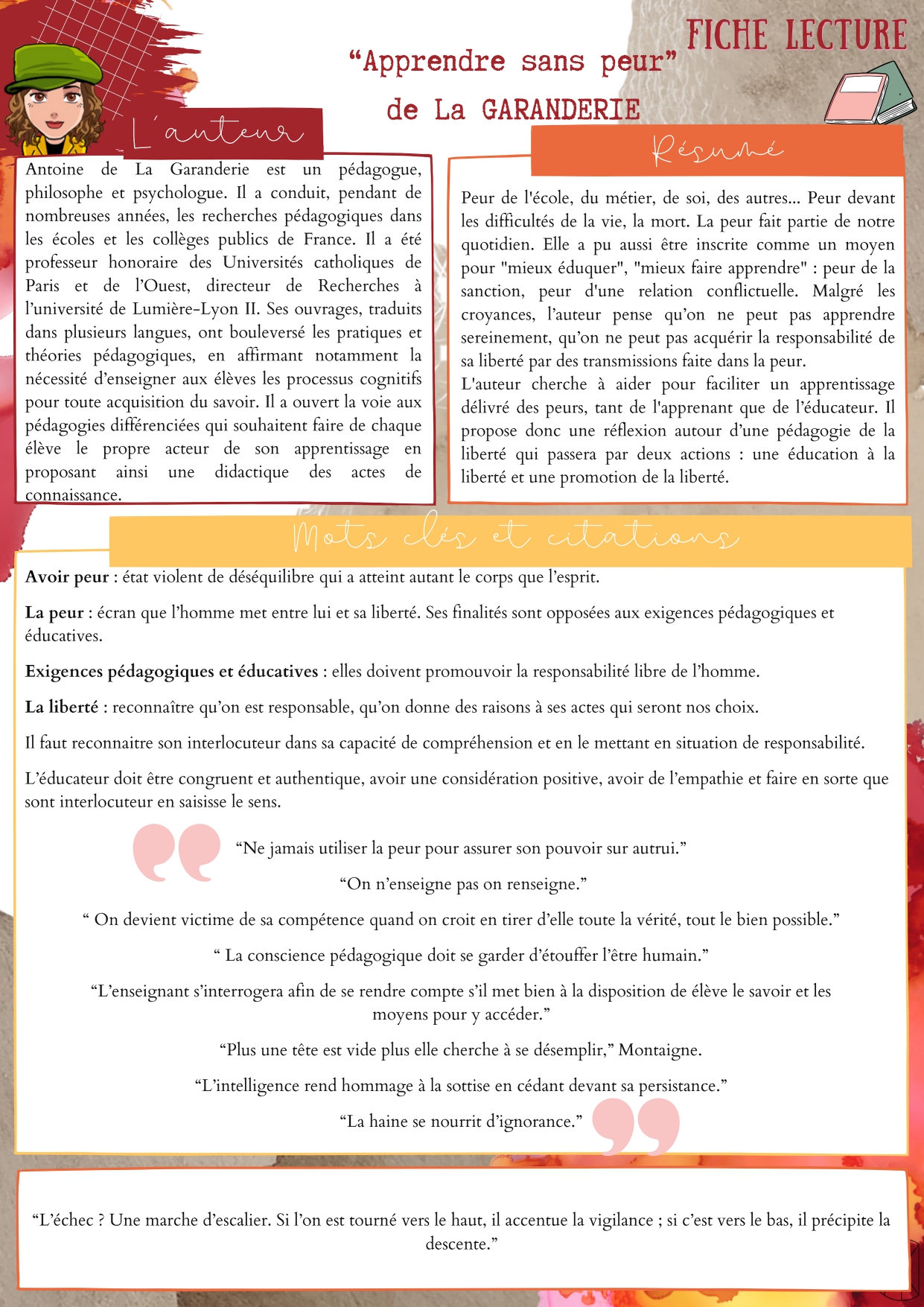 Fiches de lecture | Portail pédagogique académique